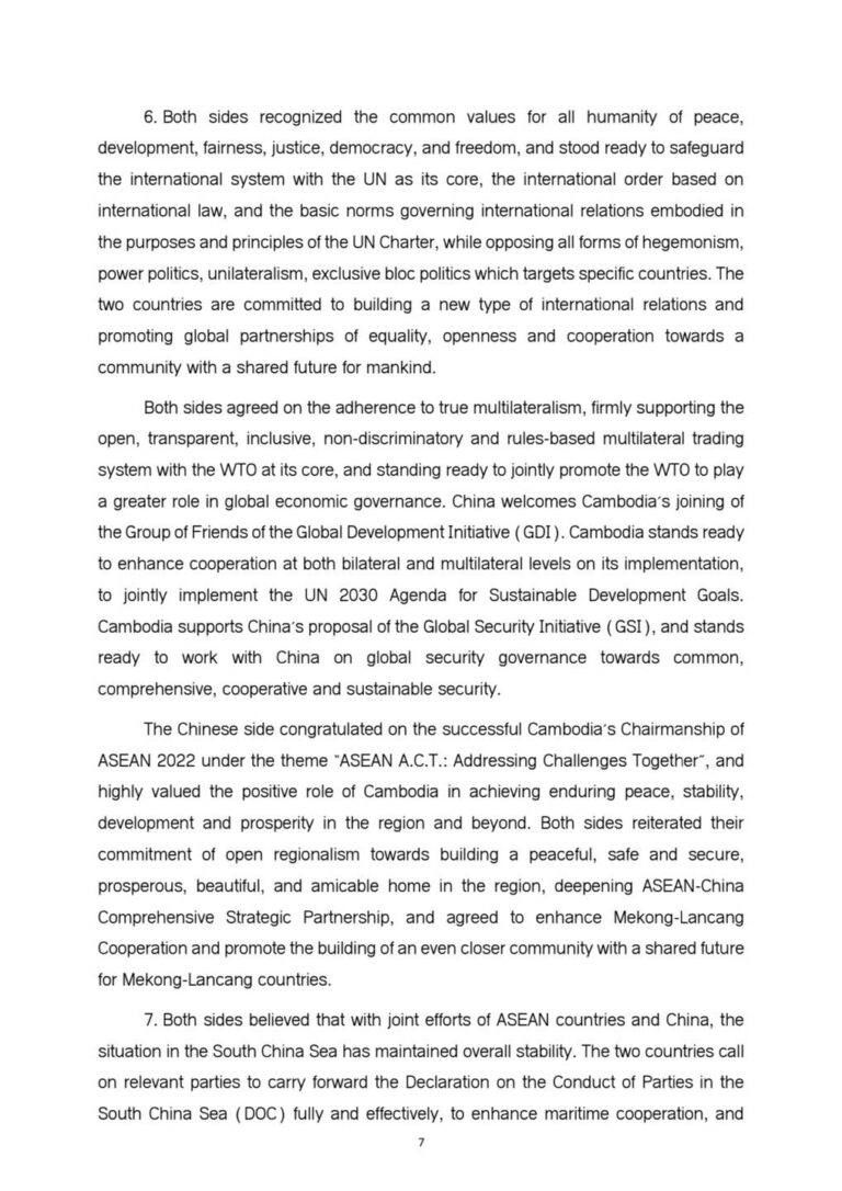 Joint Statement between the Kingdom of Cambodia and the People’s ...